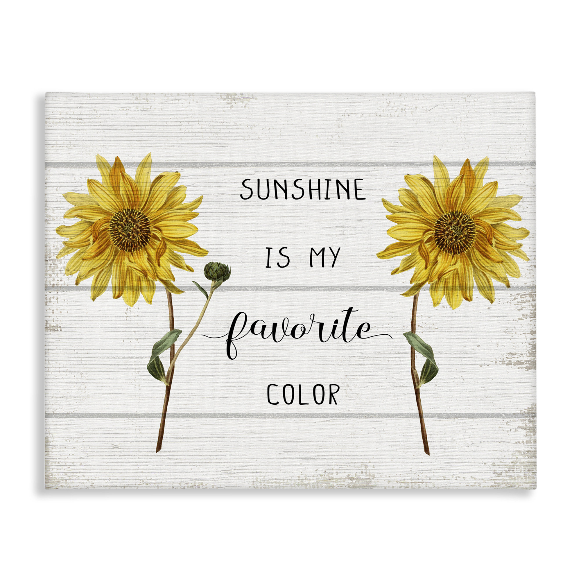 August Grove® Rustic Country Sunshine Phrase Canvas Wall Art by Daphne ...