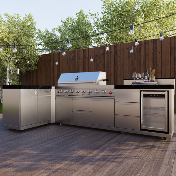 FORNO Bulnes Outdoor Kitchen 40" 84,000 BTU Stainless Steel BBQ with ...