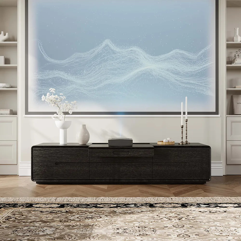 Latitude Run® Modern Black TV Stand For Projector,Minimalist Projection ...