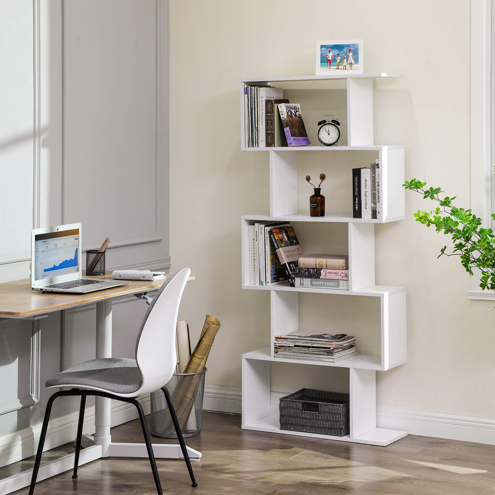 Latitude Run® 5-Tier Bookcase, Display Shelf & Room Divider | Wayfair