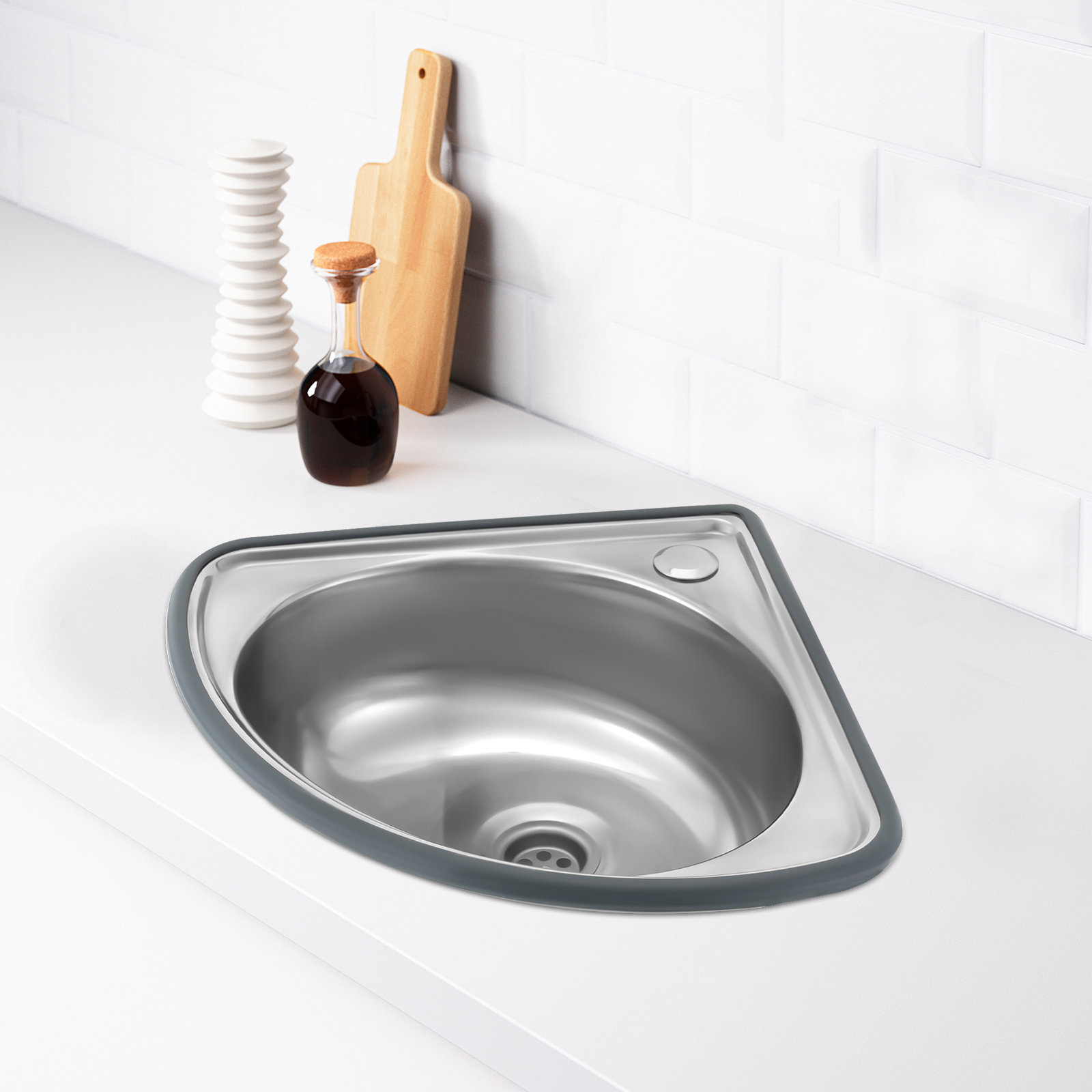 SUNYOU 17.32'' L Drop-In Single Bowl Stainless Steel Kitchen Sink | Wayfair