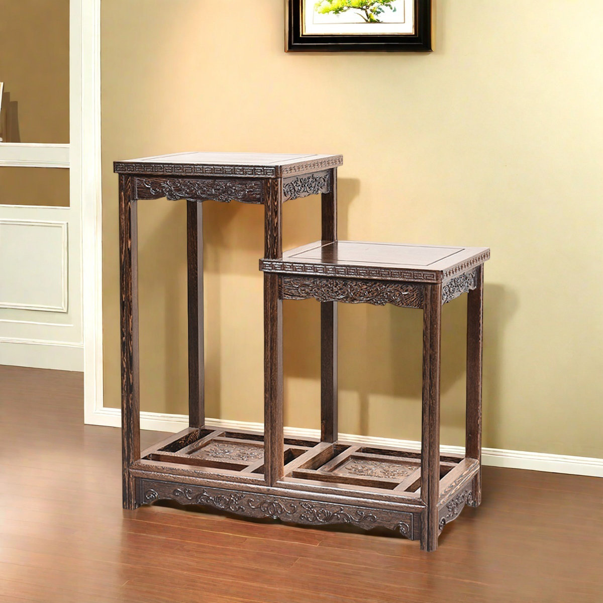 dujinlong home Solid wood plant stop belt and double layer | Wayfair