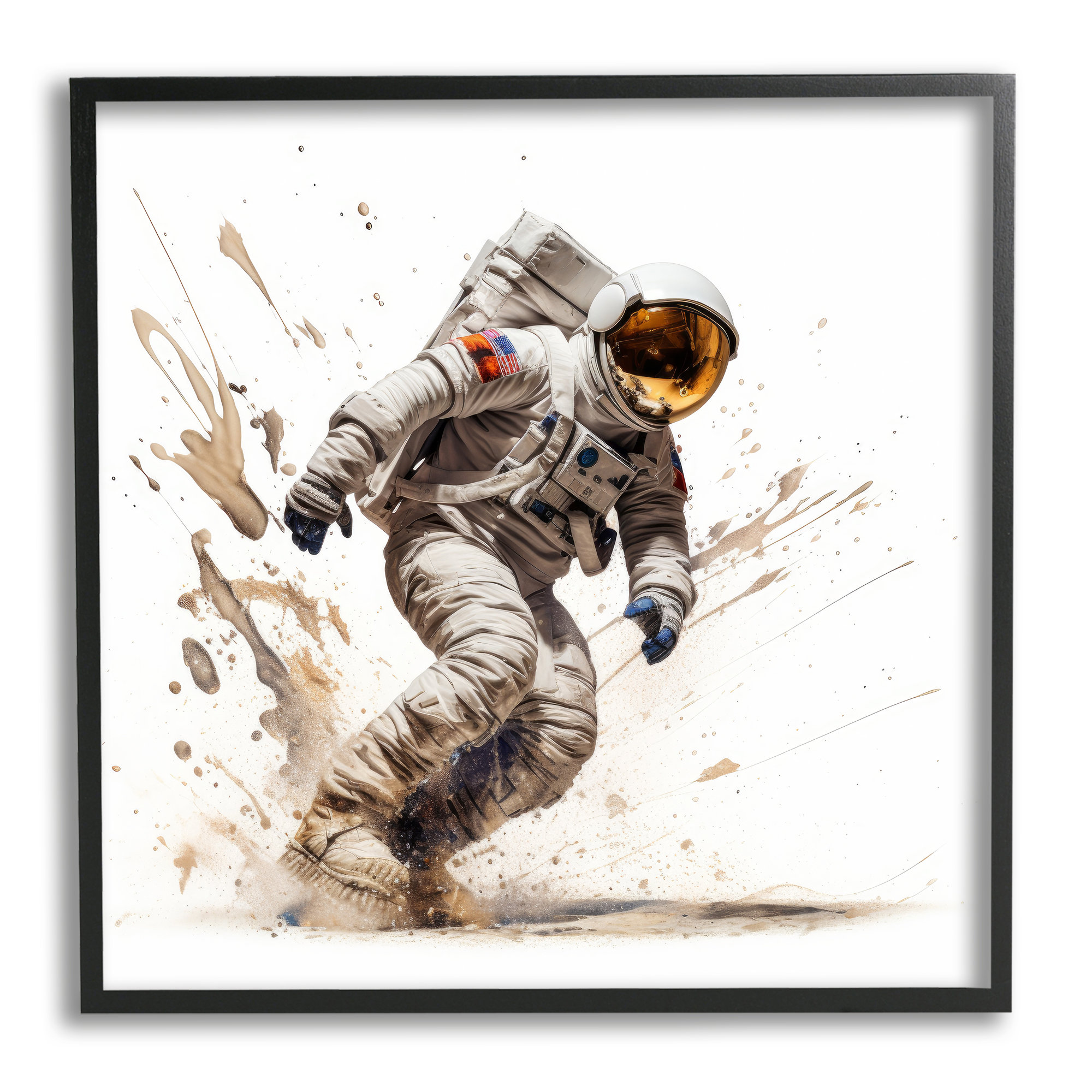 Stupell Industries Modern Astronaut Splash Single Picture Frame Print ...