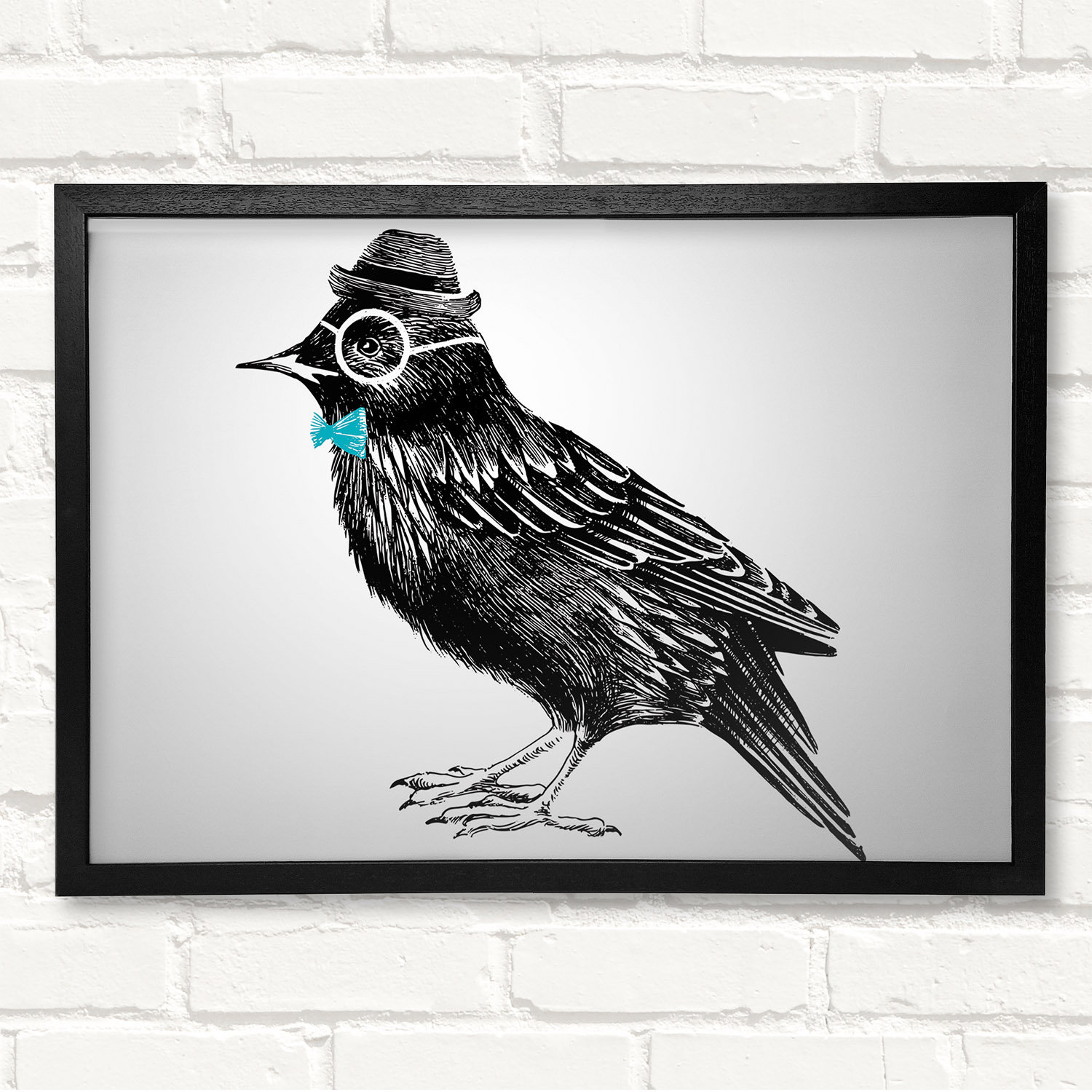 Happy Larry Hipster Crow Framed Print | Wayfair.co.uk