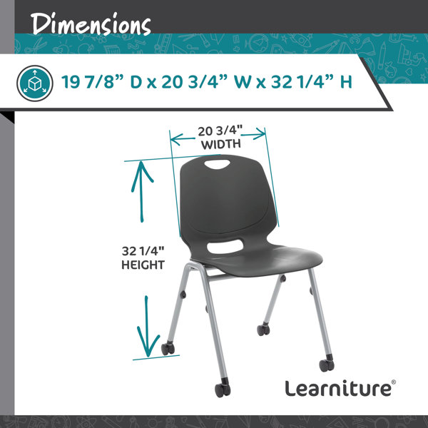 Learniture Academic Mobile 18" Classroom Chair with Casters | Wayfair