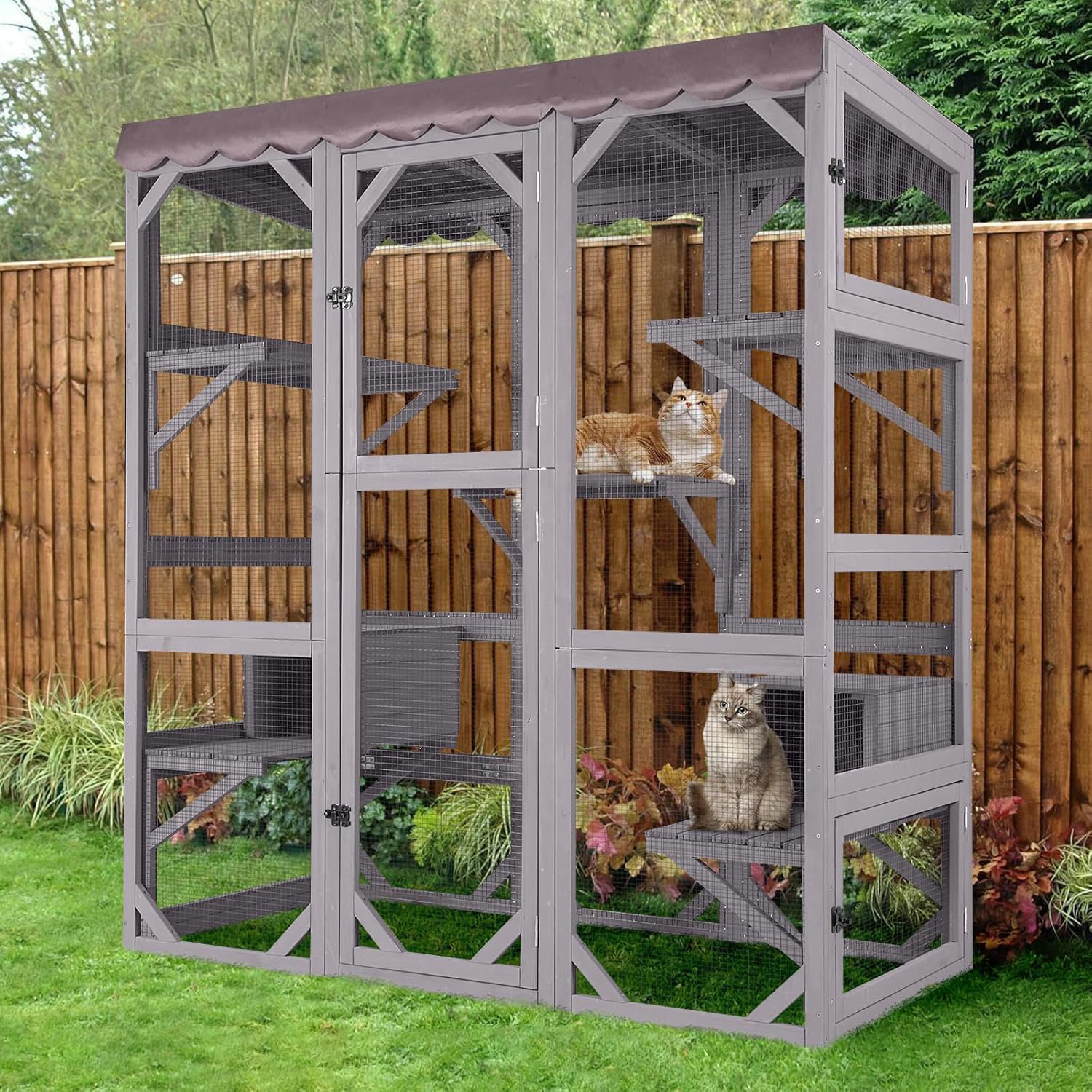 Tucker Murphy Pet™ Cat House Outdoor Catio Kitty Enclosure with Super ...