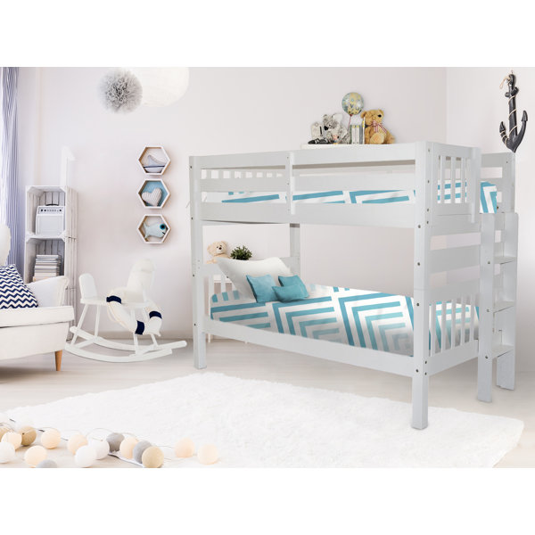 Harriet Bee Treva Solid Wood Standard Twin over Twin Bunk Beds with ...