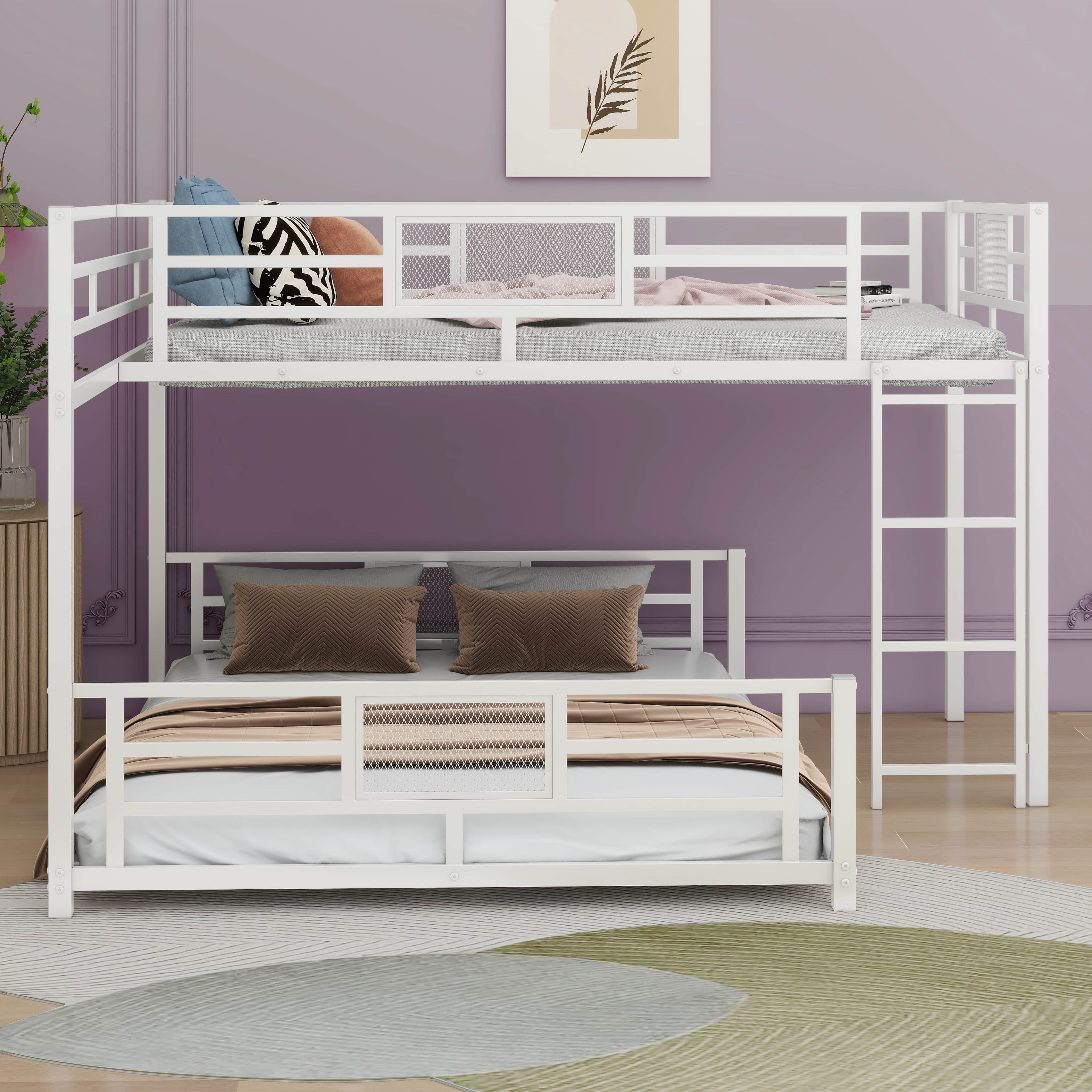 Isabelle & Max™ Arlia L-Shaped Metal Twin Over Full Size Bunk Bed | Wayfair