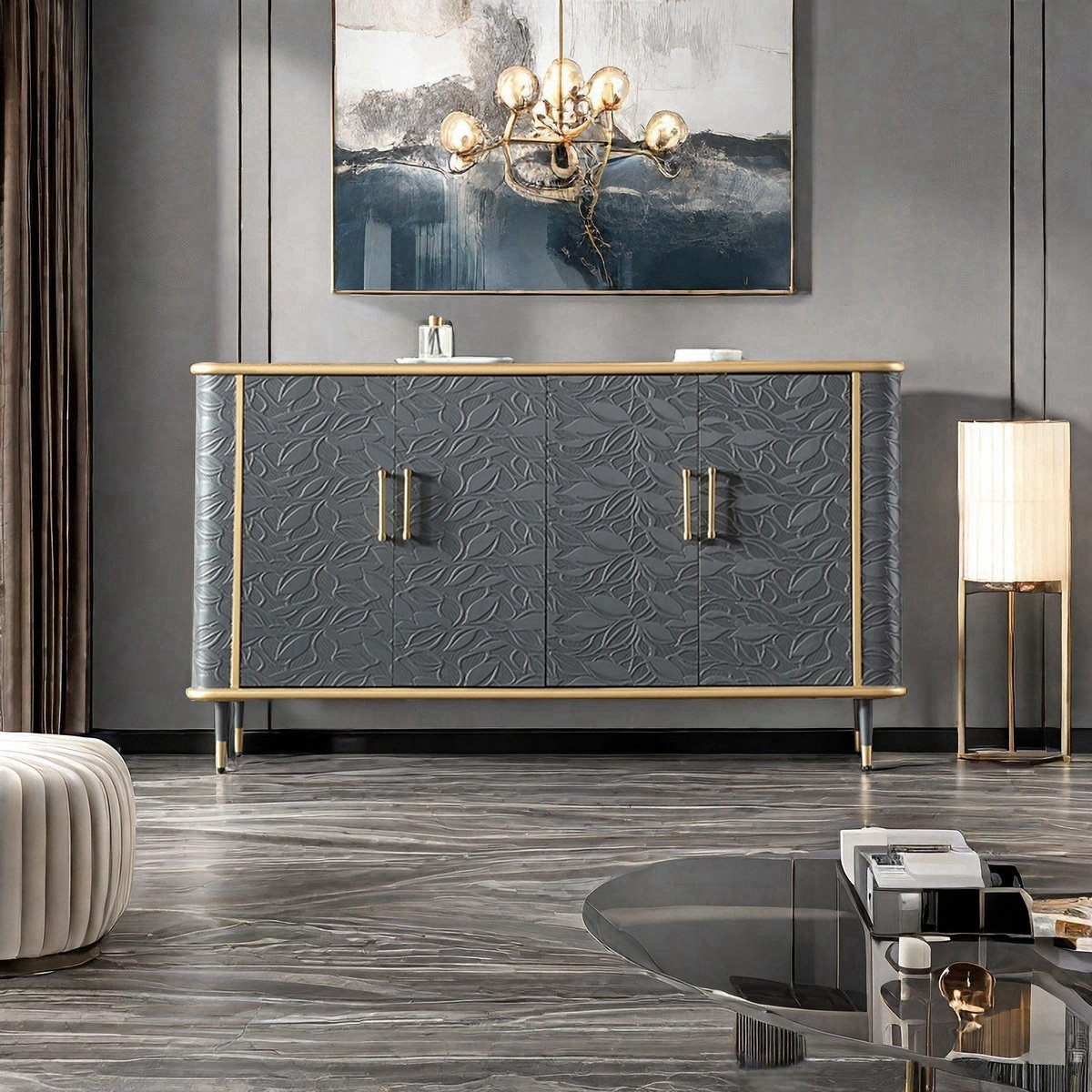 Vivid Space Creation Simple Light Luxury Multi-functional Sideboard ...