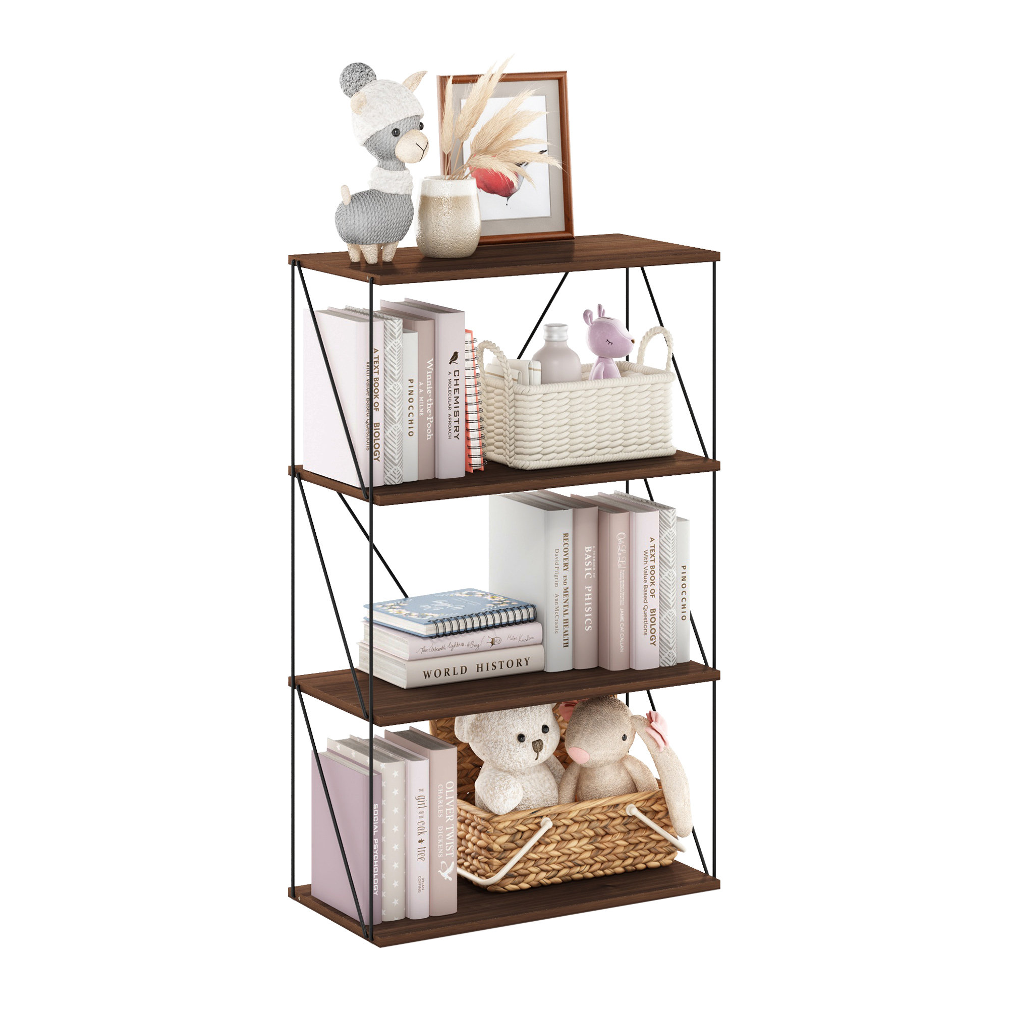 17 Stories Linnett 4-Tier Industrial Multipurpose Flat Base Shelf ...