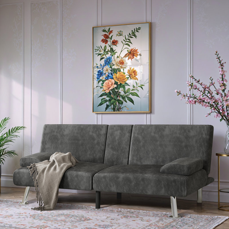 Ebern Designs Preas Full 65'' Upholstered Loose Convertible Sofa ...