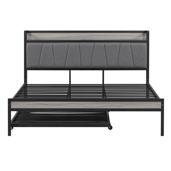 Latitude Run® Berlynn Upholstered Metal Platform Bed | Wayfair