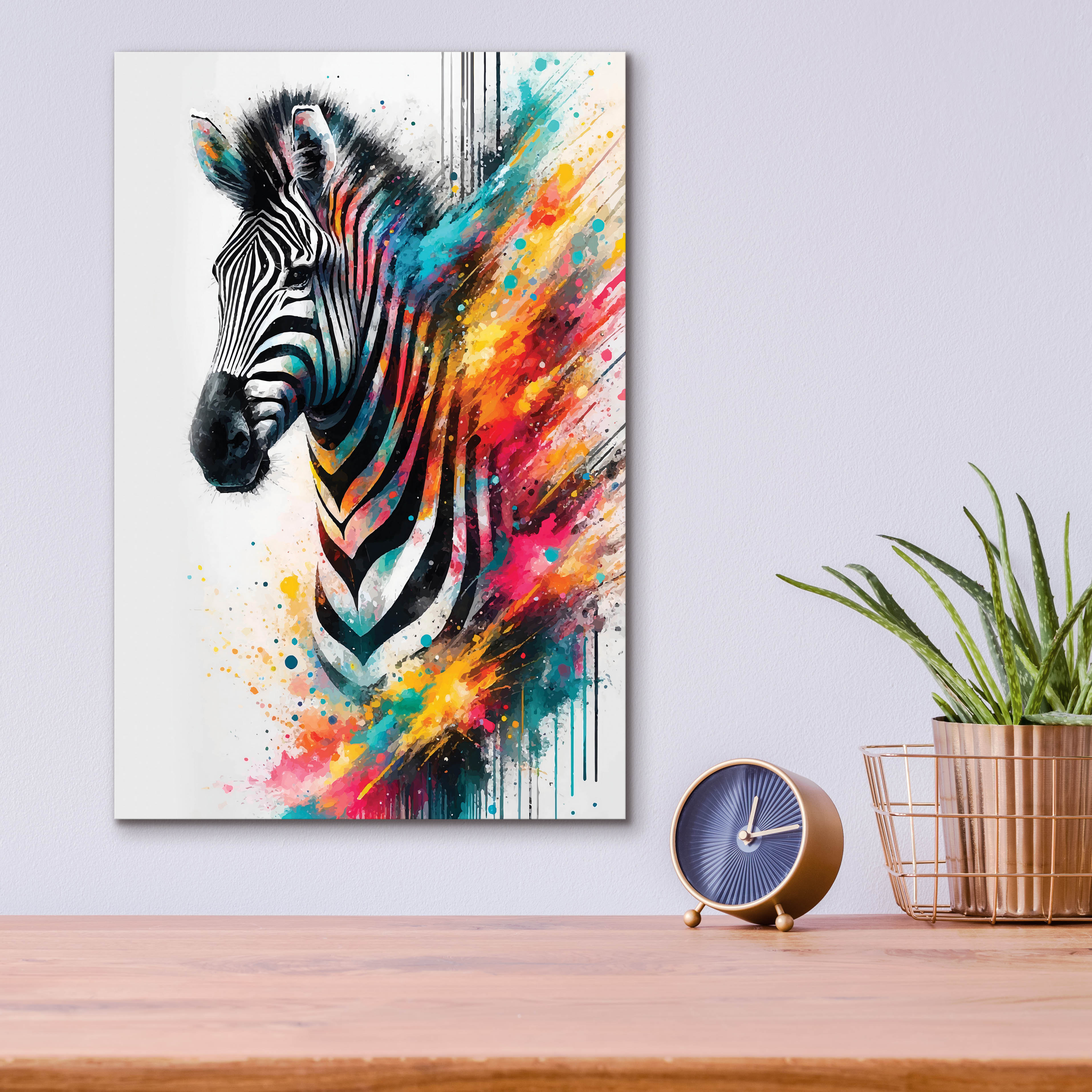 Epic Art 'Colorful Zebra' by Andreas Magnusson Acrylic Glass Wall Art ...