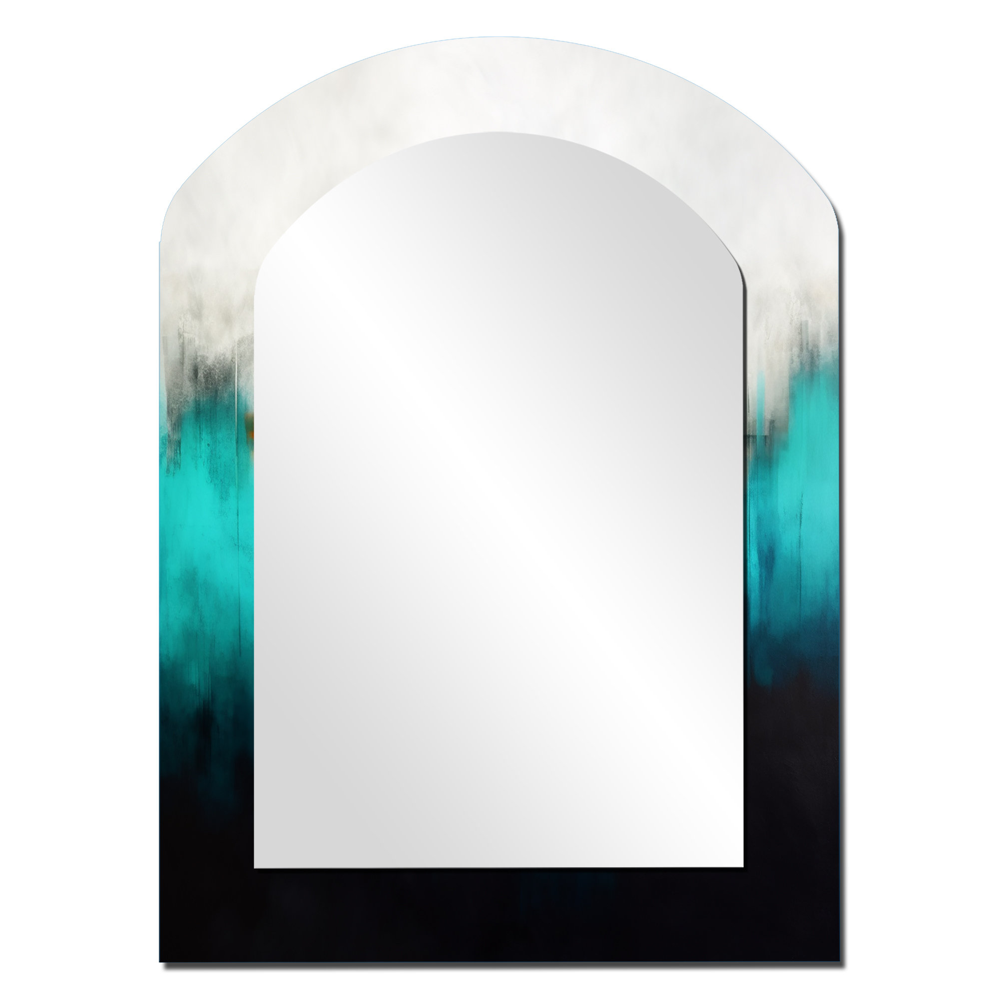 Dakota Fields Blue And Black Ripple Abstract Medley III - Blue Arch Wall Mirror Decor | Wayfair