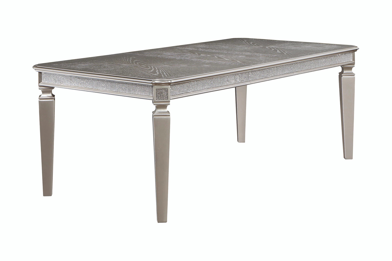 House of Hampton® Modern Glam 1pc Dining Table Silver Gray Finish 18 ...