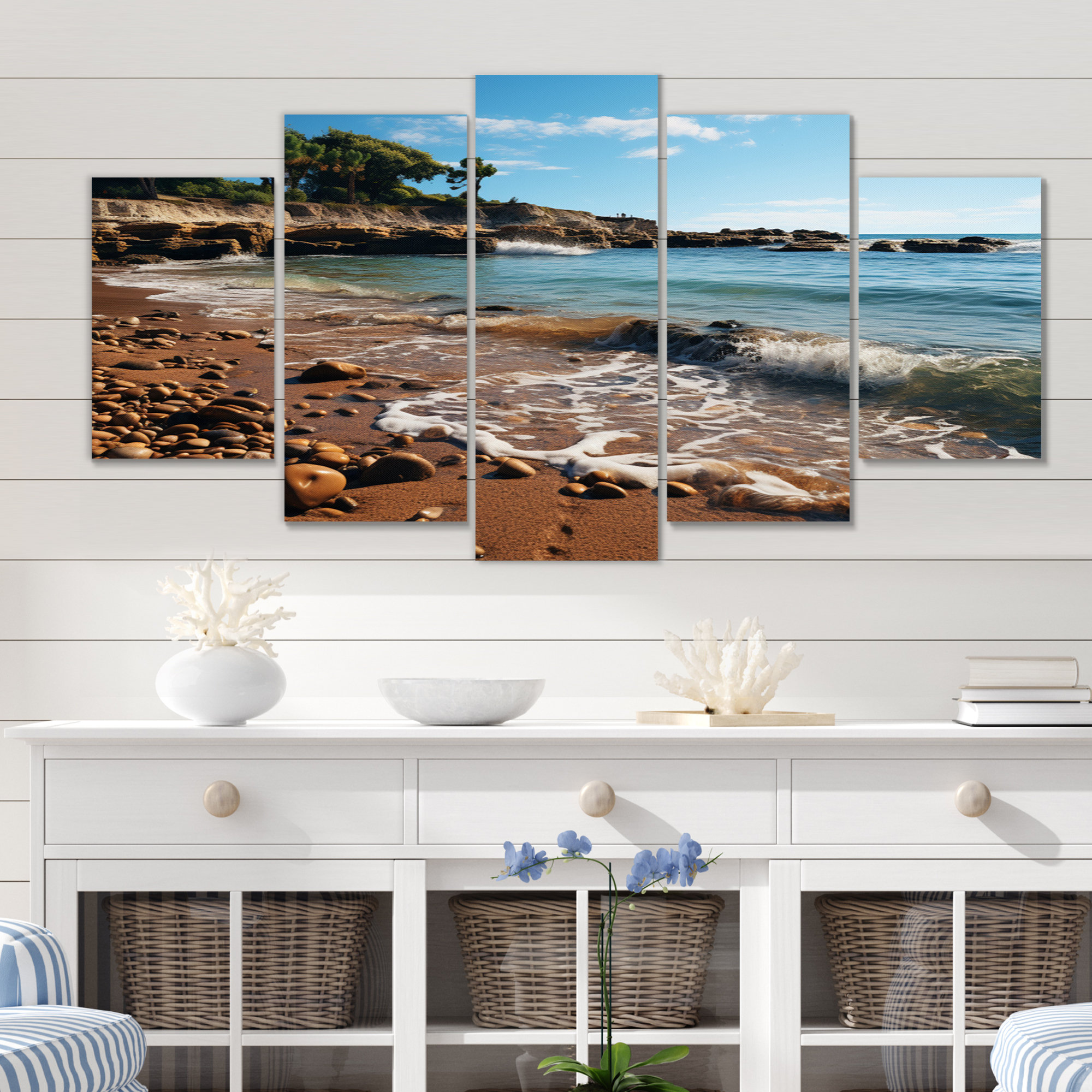 Beachcrest Home Rocky Beach Serene Seascapes - Nautical & Beach Wall ...