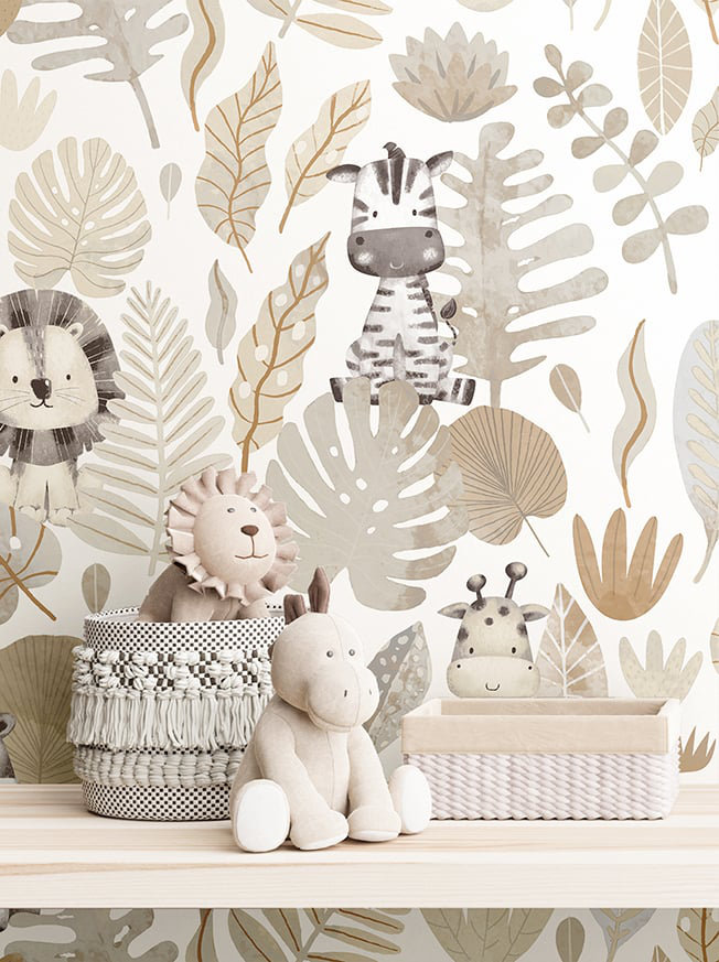 Galerie Wallcoverings Little Explorers 2 Savannah Jungle Wallpaper Roll ...