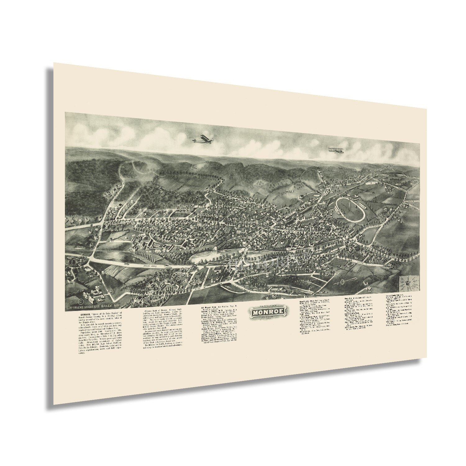 HISTORIC PRINTS 1923 Monroe New York Map | Wayfair