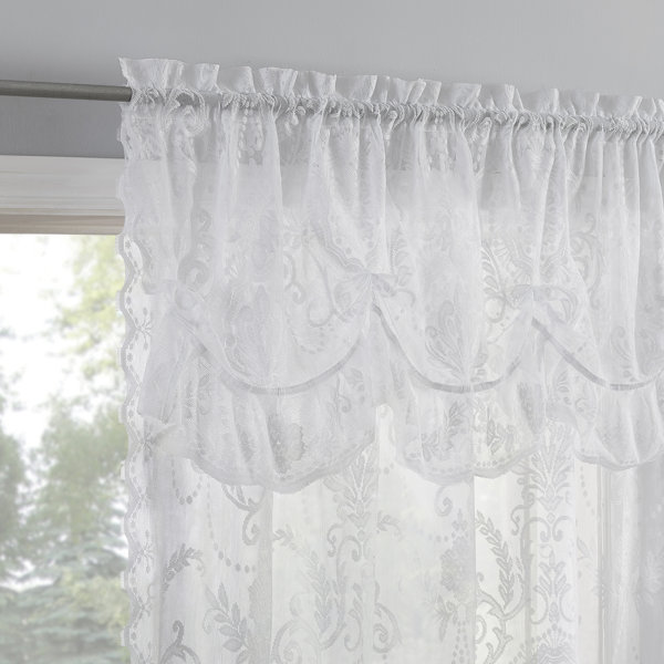 Ophelia & Co. Dakarai Floral Lace Sheer Rod Pocket Window Tie-up Shade ...