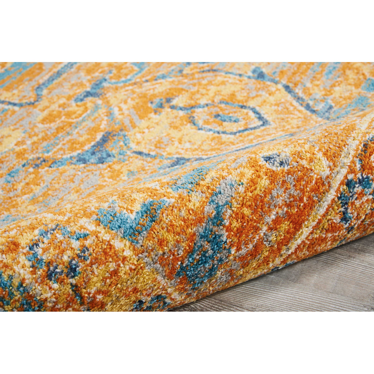 Langley Street® Verda Oriental Sunny Gold/Teal Blue Area Rug & Reviews ...