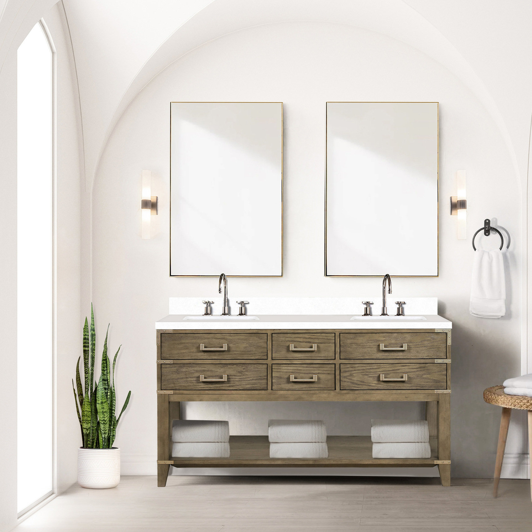 Hokku Designs Bath Vanity, Cultured Marble Top, Faucet, Soft Close ...