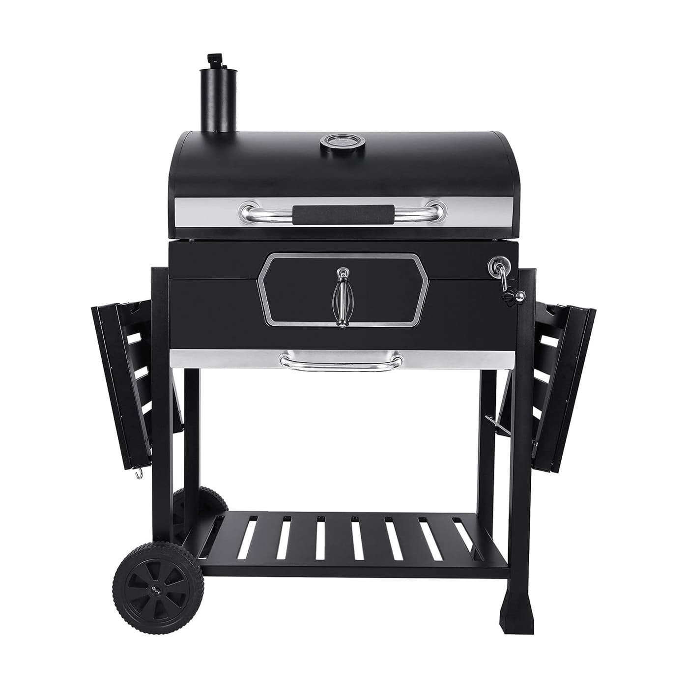 4 SEASONS FURNITURE Charcoal Grill Smoker, Covered, With Foldable Side ...