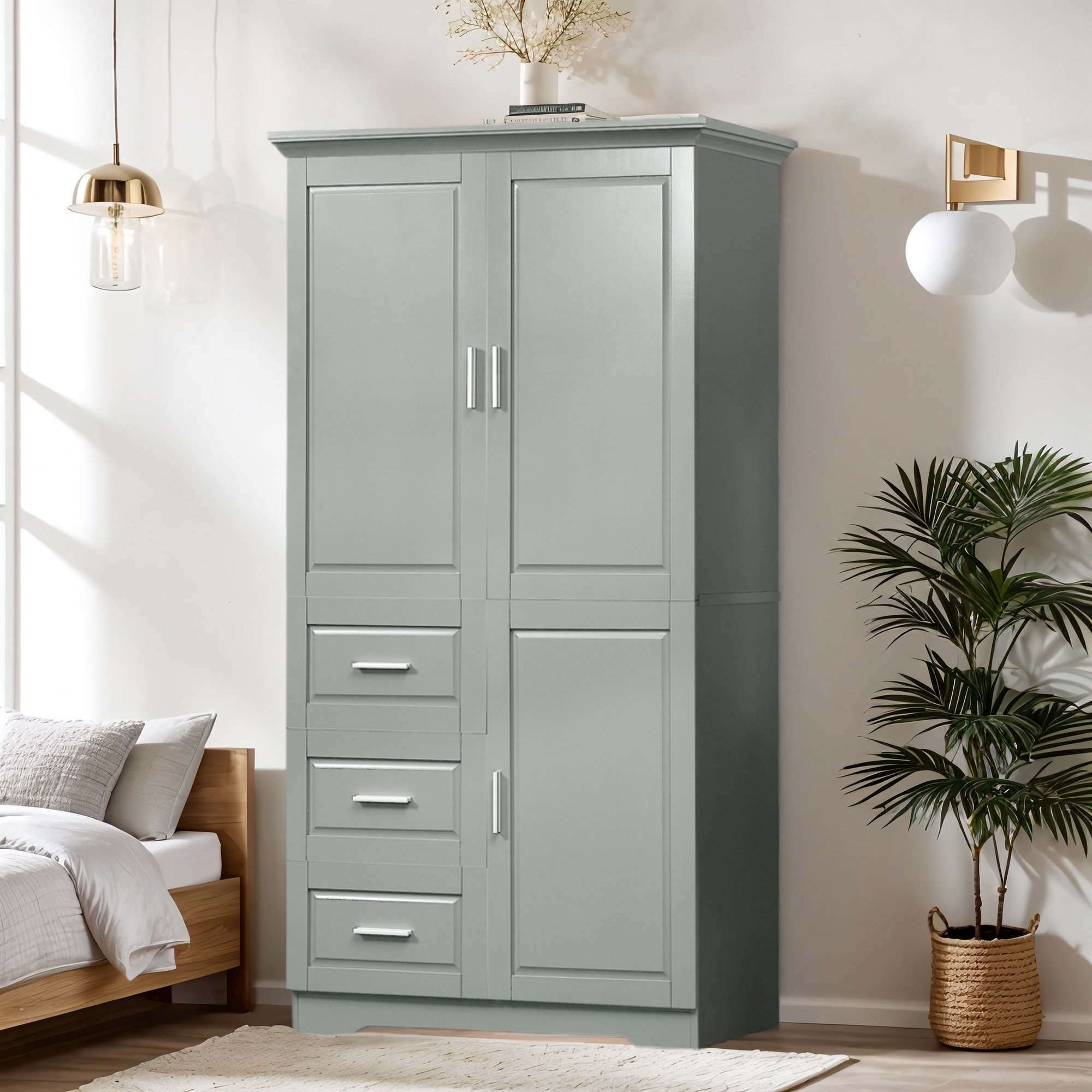 Lark Manor 32.6"W X 62.2"H Storage Cabinet Multifunctional Bathroom ...