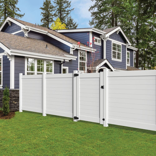Barrette Outdoor Living Horizontal Fence White Vinyl Privacy Panel Kit ...