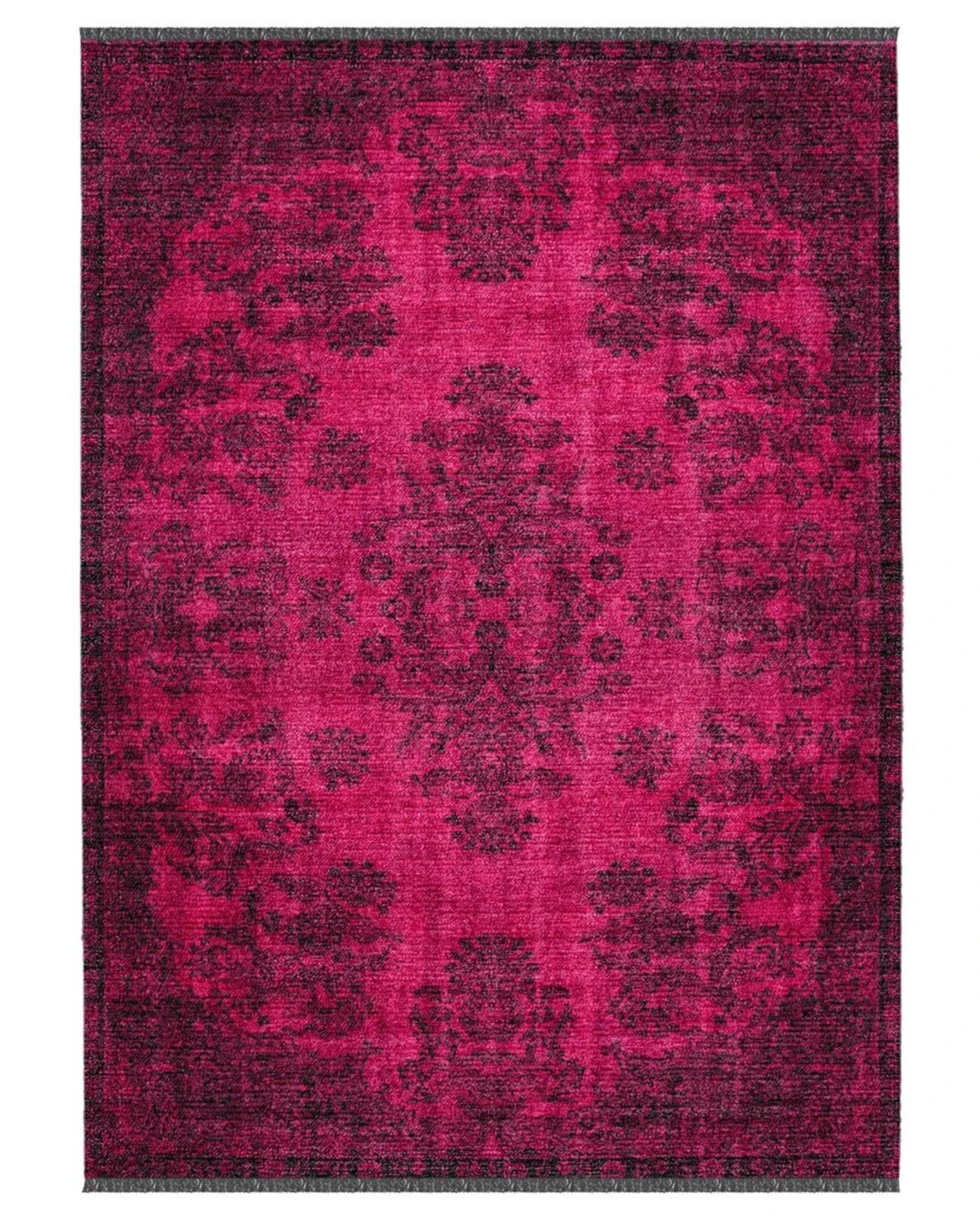 Bungalow Rose Chalsbury Oriental Fuschia Machine Woven Cotton Polyester ...