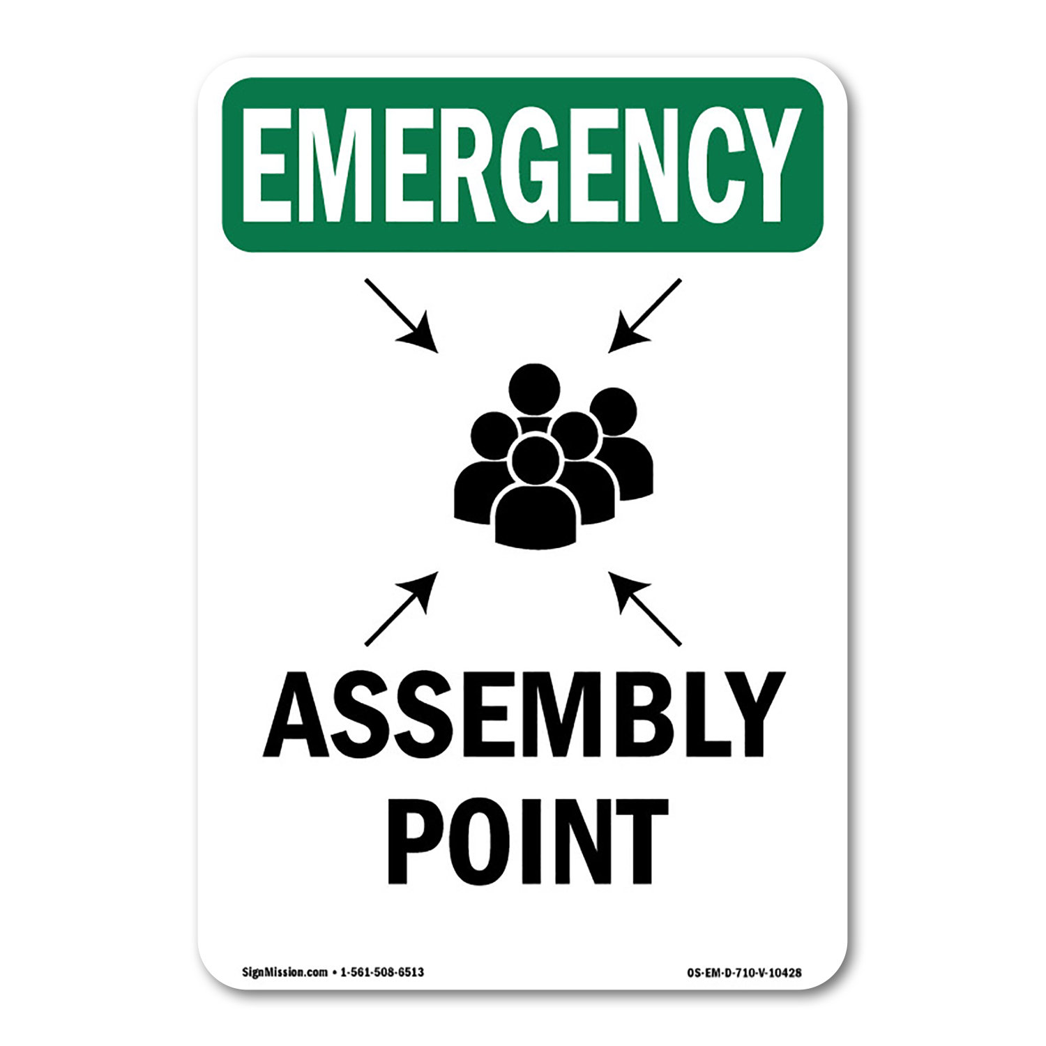SignMission Assembly Point With Symbol Plastic Sign 18" X 12" | Wayfair
