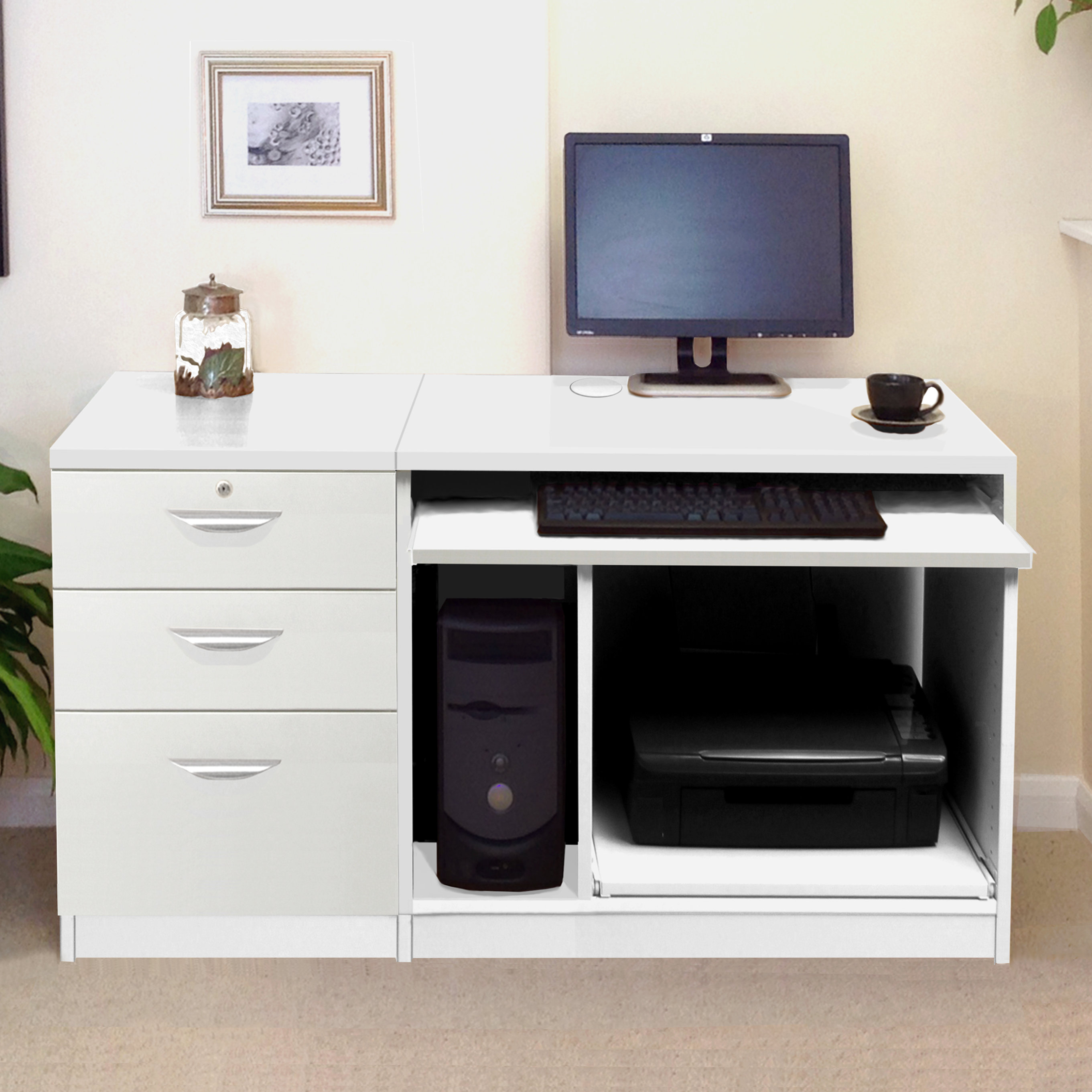 Ebern Designs Walshaw Solid Wood Base Computer Desk & Reviews | Wayfair ...