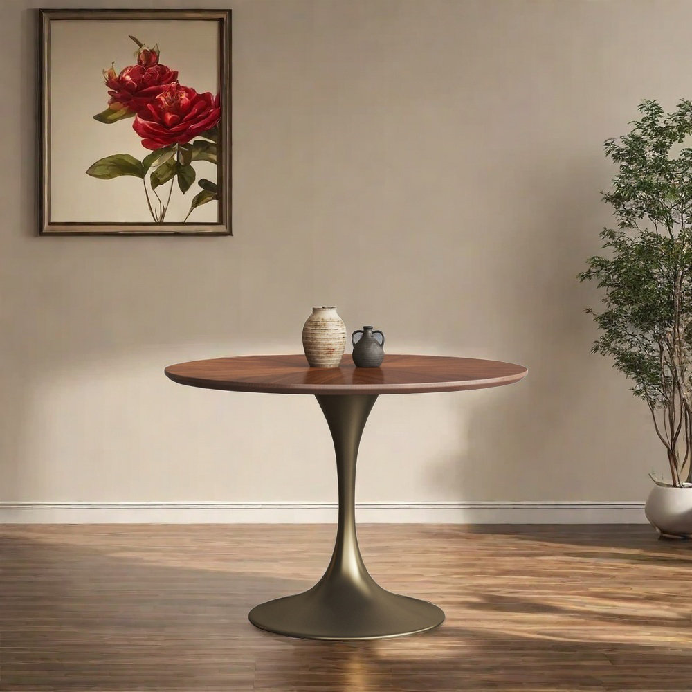 Everly Quinn Ripleigh Classic Retro Style Exquisite Round Dining Table ...