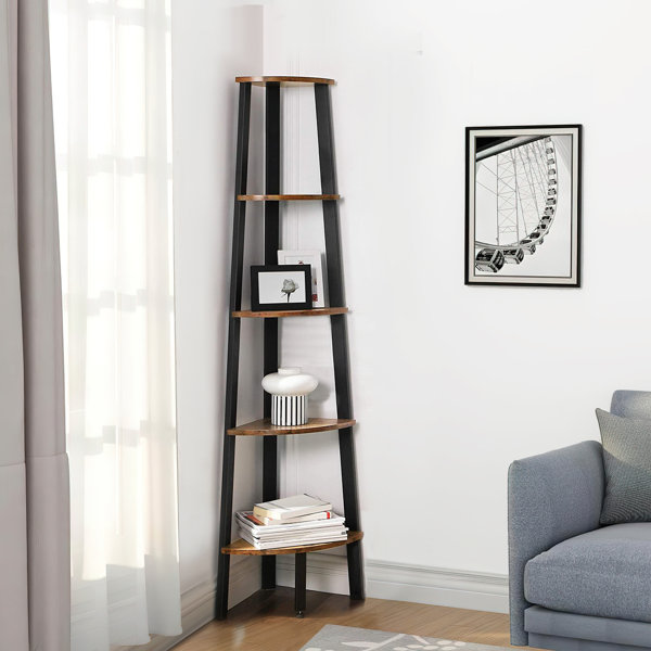 Three Posts Tablette de coin industrielle en bois à 63 niveaux 63 ...