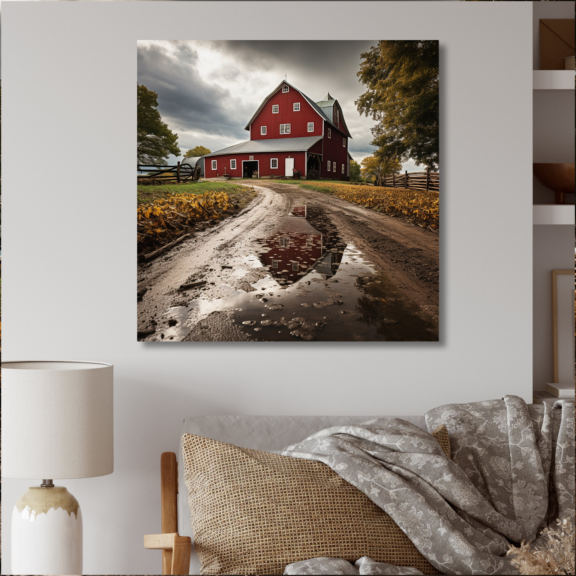 Gracie Oaks Farm Farmstead Delight Muted II - Countryside Print on ...