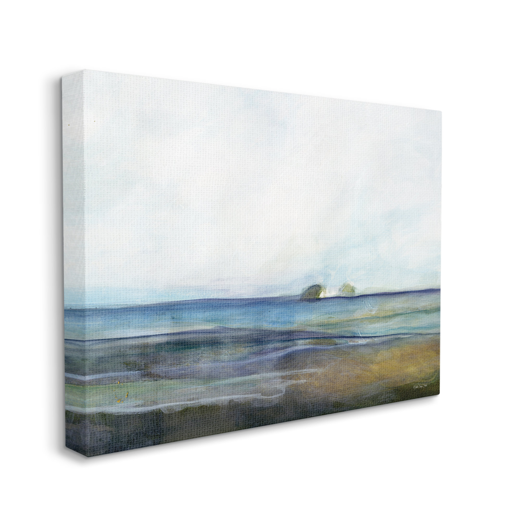Stupell Industries Abstract Beach Shore Nautical Landscape Canvas Wall ...