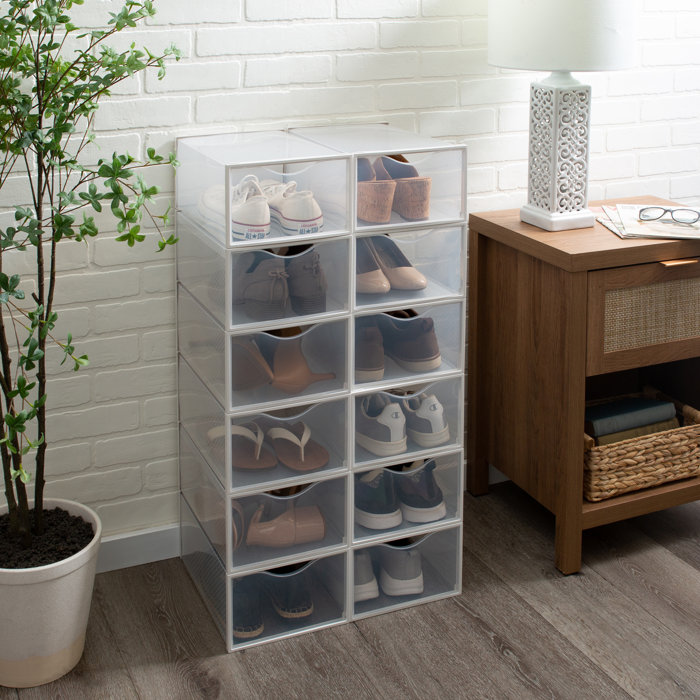 Rebrilliant 12 Pair Stackable Shoe Storage Box & Reviews | Wayfair