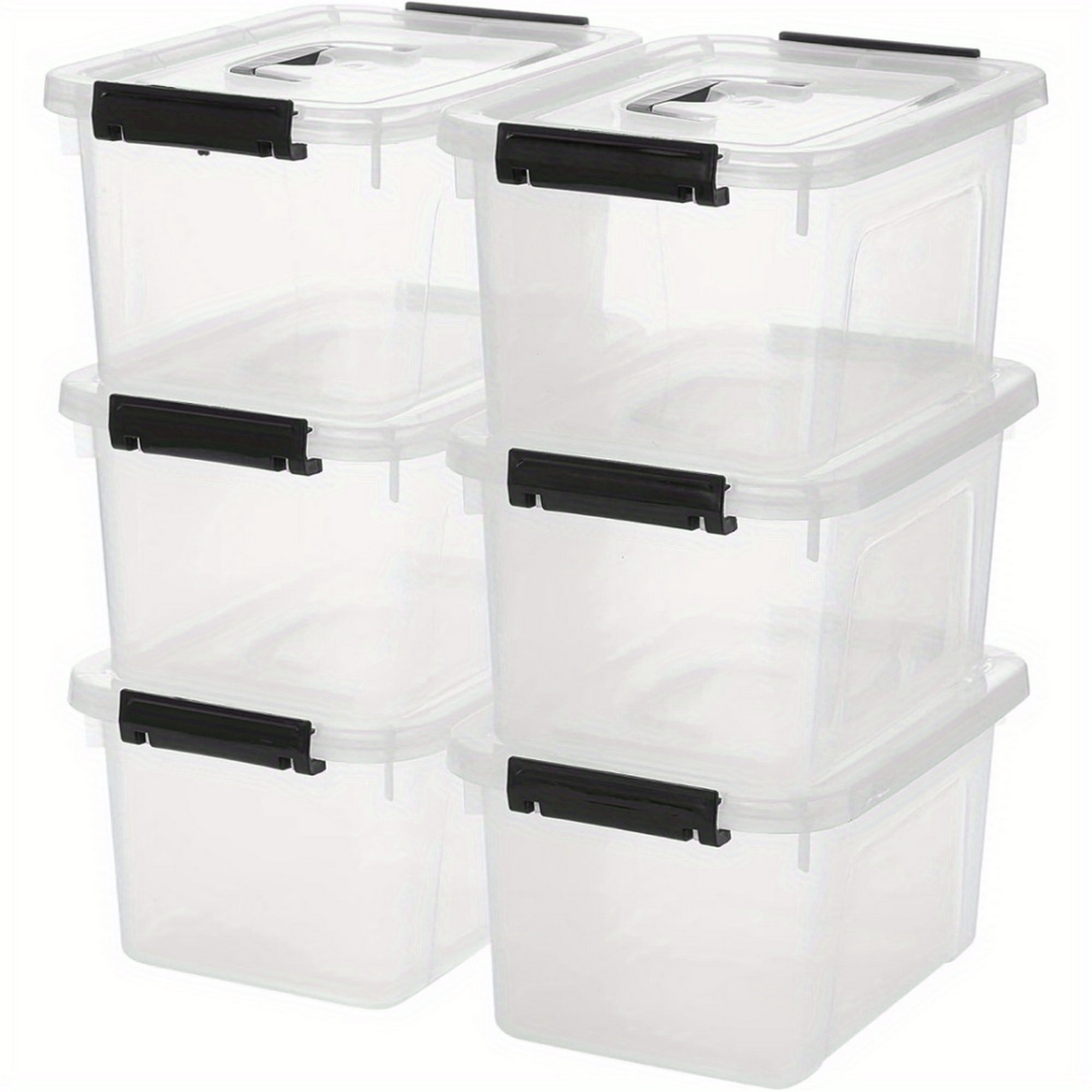 Latitude Run® 6-pack Stackable Storage Bins With Secure Snap-lock Lids ...
