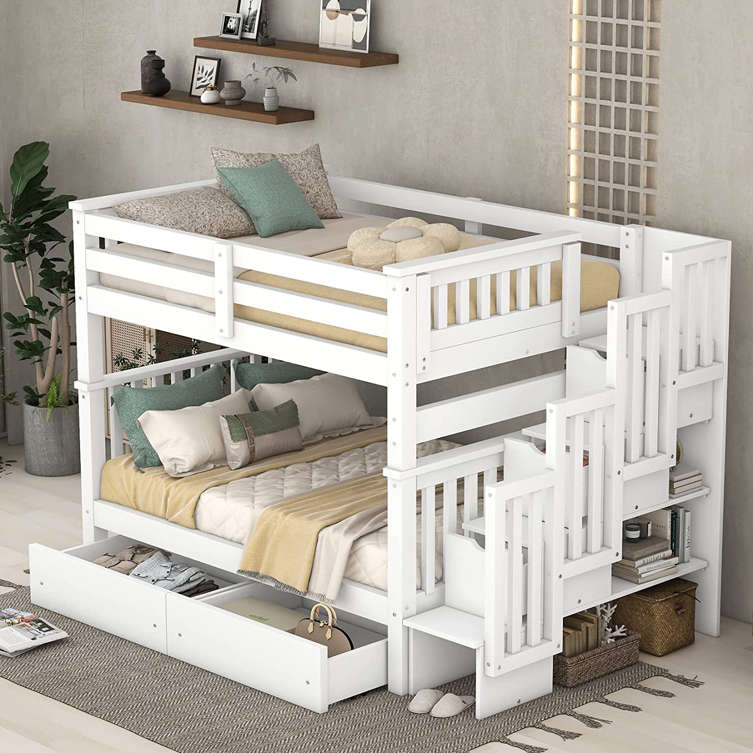 Harriet Bee Haggar Full over Full 6 Drawer Standard Bunk Bed by Harriet ...