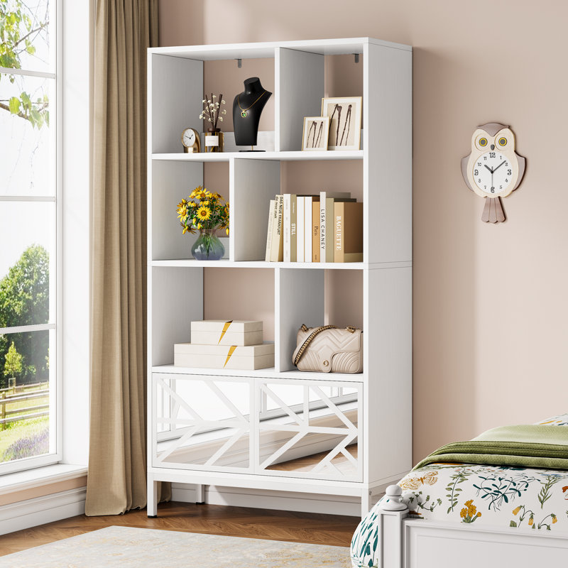 Latitude Run® 5-tier Bookcases With Doors, White | Wayfair
