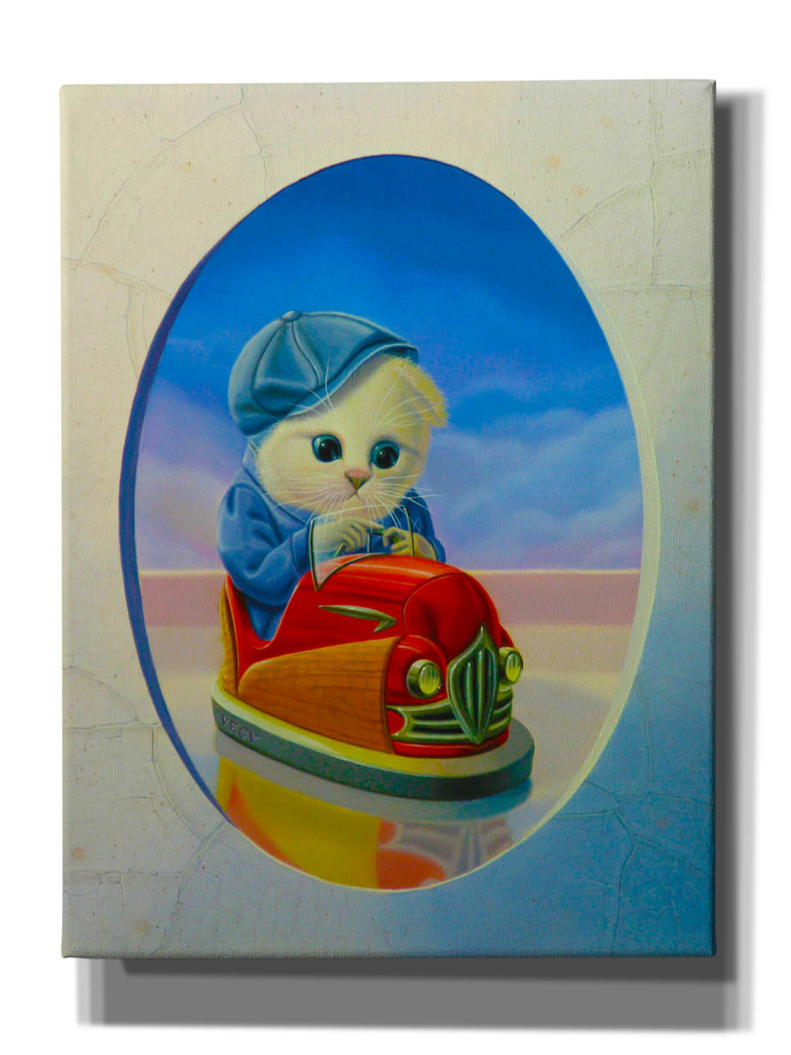 Trinx 'The Cat With The Bumper Car' by Valery Vecu Quitard, Canvas Wall ...