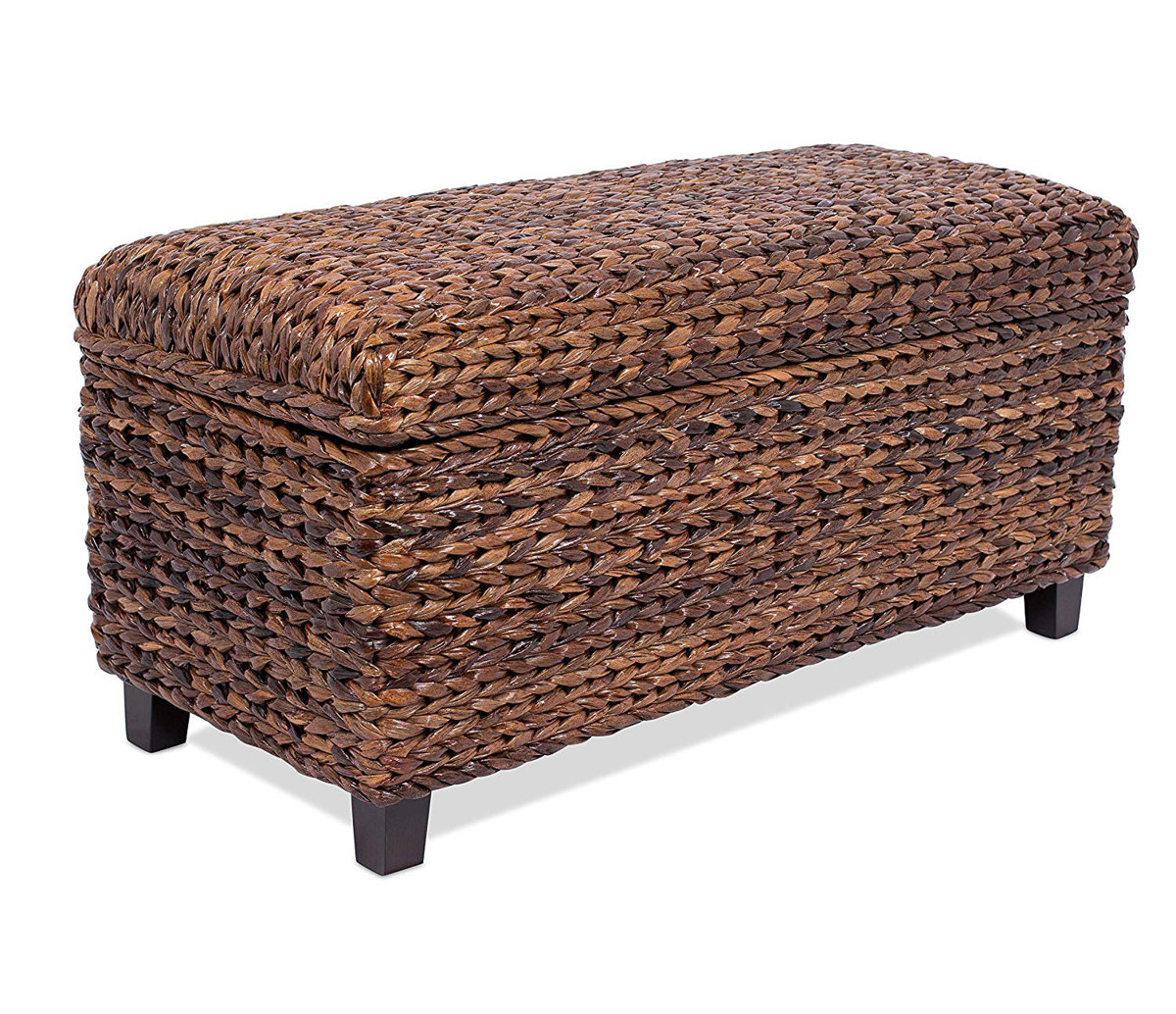 BirdRock Home Wicker Flip Top Storage Bench | Wayfair