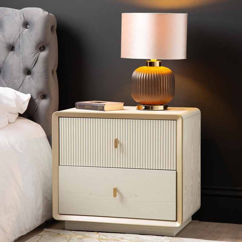 Canora Grey Bandeen 61cm Wide Modern Bedside Table for Bedroom ...