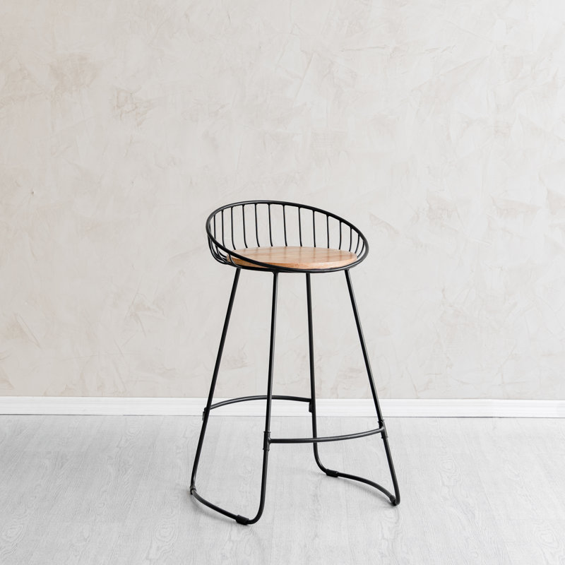 Steelside™ Hanson Counter Stool with Metal Frame & Reviews | Wayfair