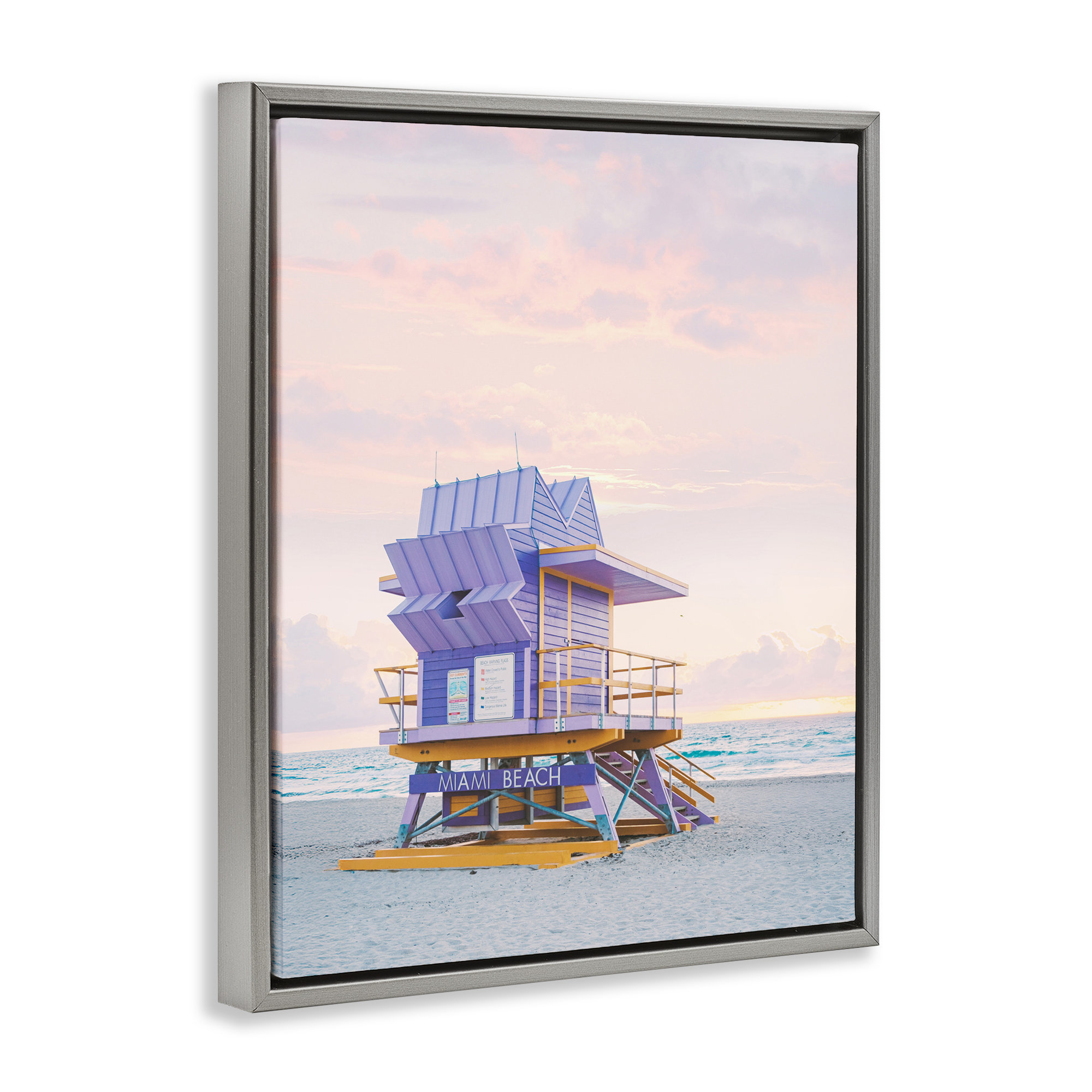 Rosecliff Heights Purple Lifeguard Stand Landscape Floating Frame ...