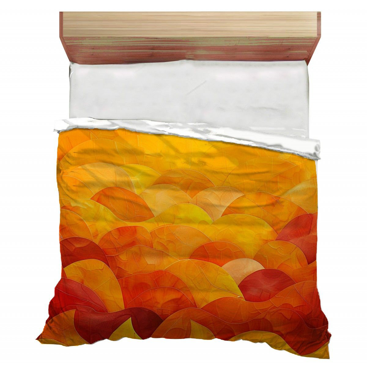 VisionDecor Leaves Bedding Art Duvet Cover Bright Colors_12161 | Wayfair