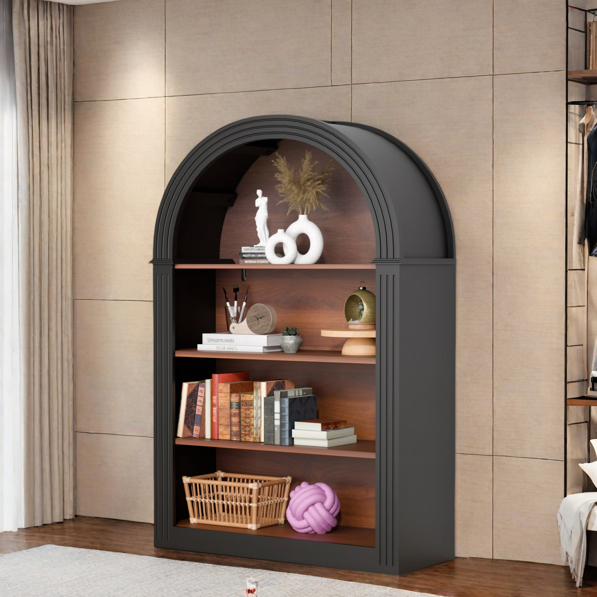Lark Manor™ Bookcase With Wood Open Display | Wayfair