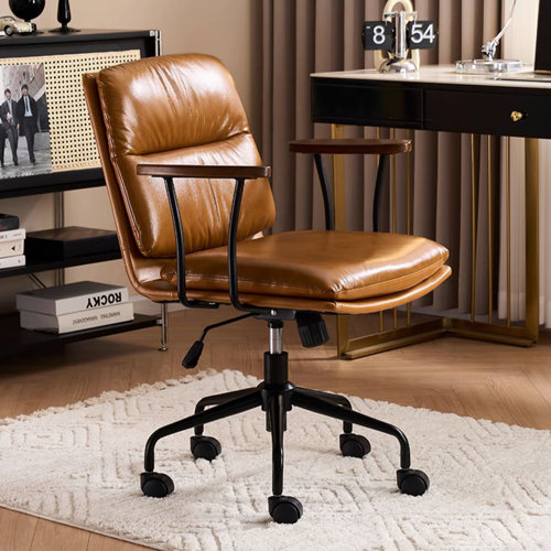 Genuine Leather Office Chairs You'll Love | Wayfair