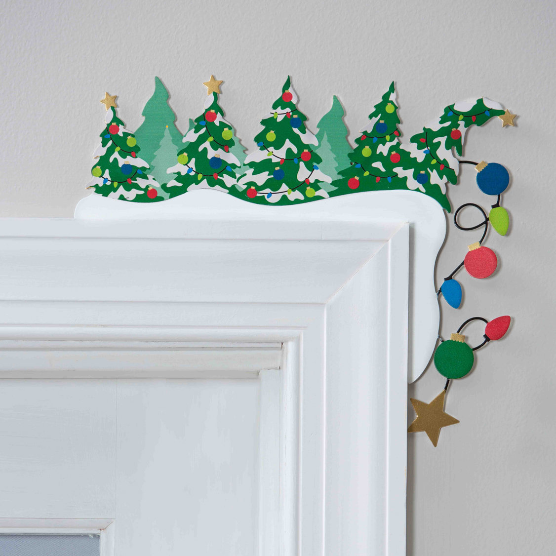 The Holiday Aisle® Christmas Tree Metal Door Frame Decor | Wayfair