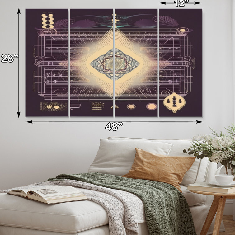 Bungalow Rose Spirit Invocation Vintage Mandala On Canvas 4 Pieces ...