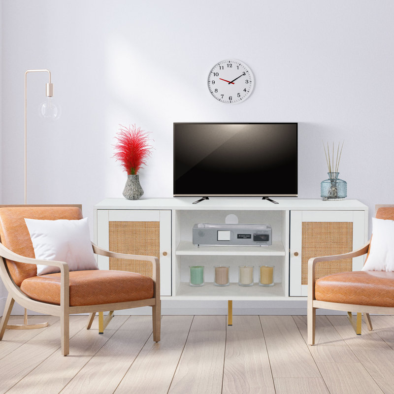 Mercer41 TV Console Stand Table Storage Cabinet Media Entertainment ...